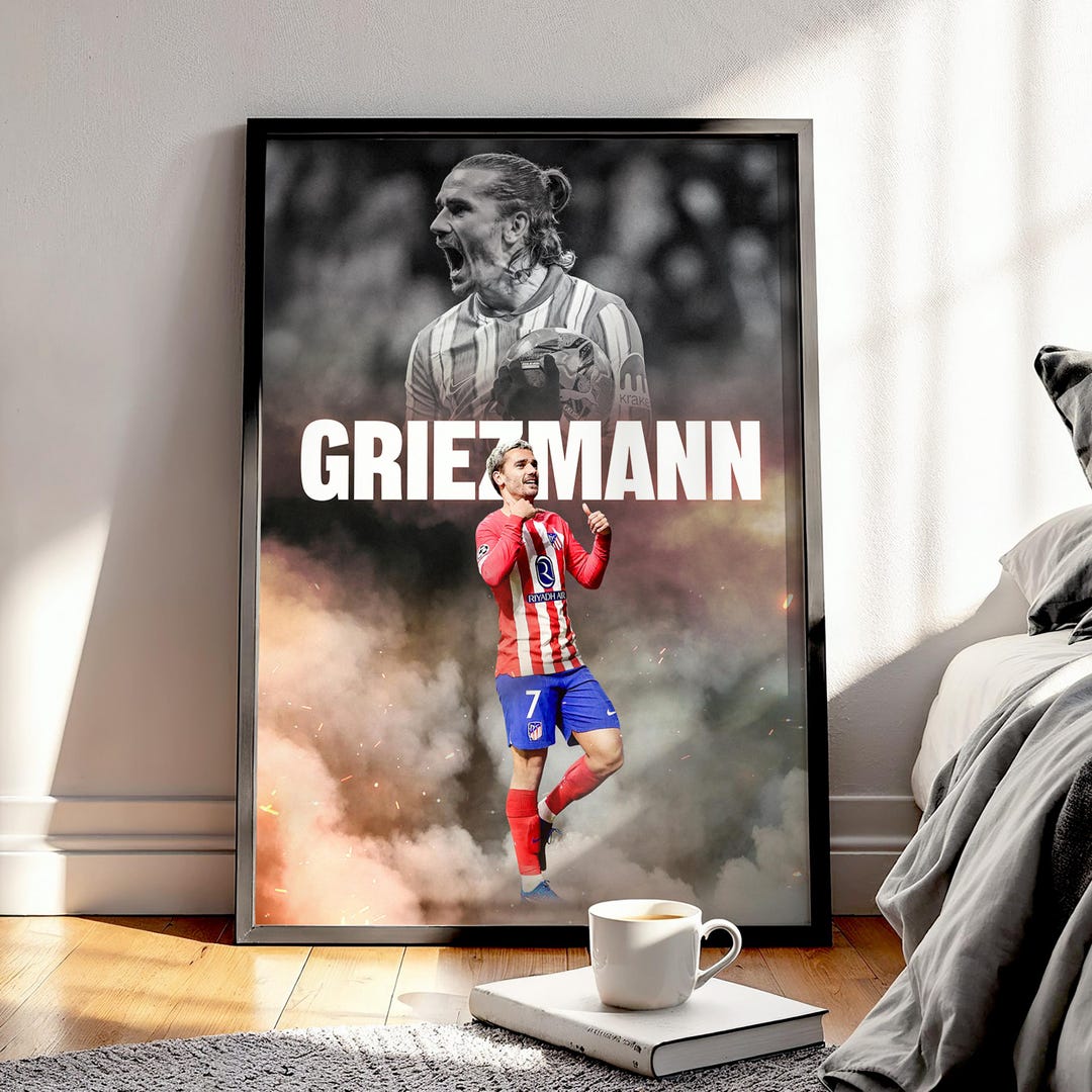 Antoine Griezmann Football Poster: Atletico Madrid Football Art Print ...