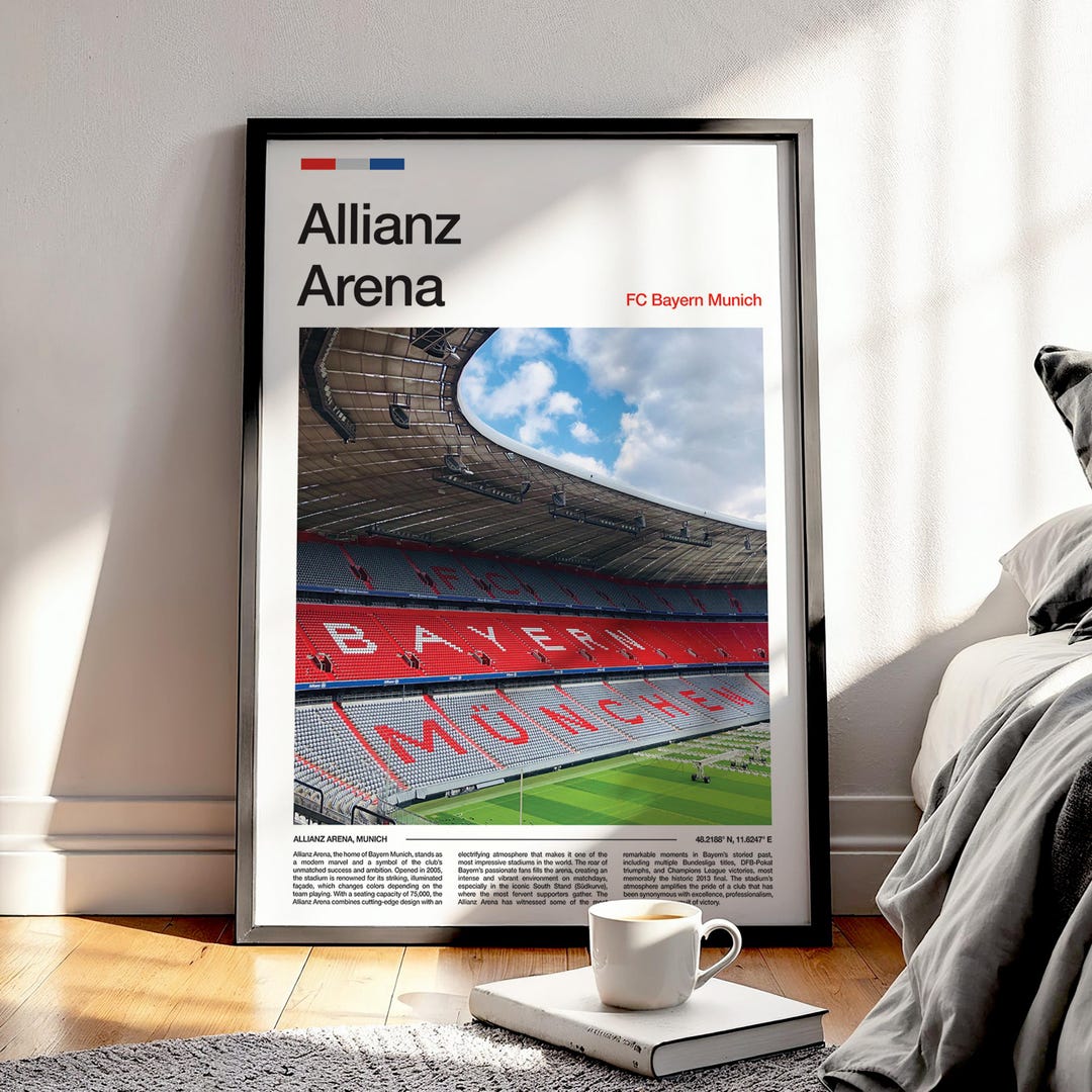 Allianz Arena Football Poster: Bayern Munich Football Art Print - Etsy