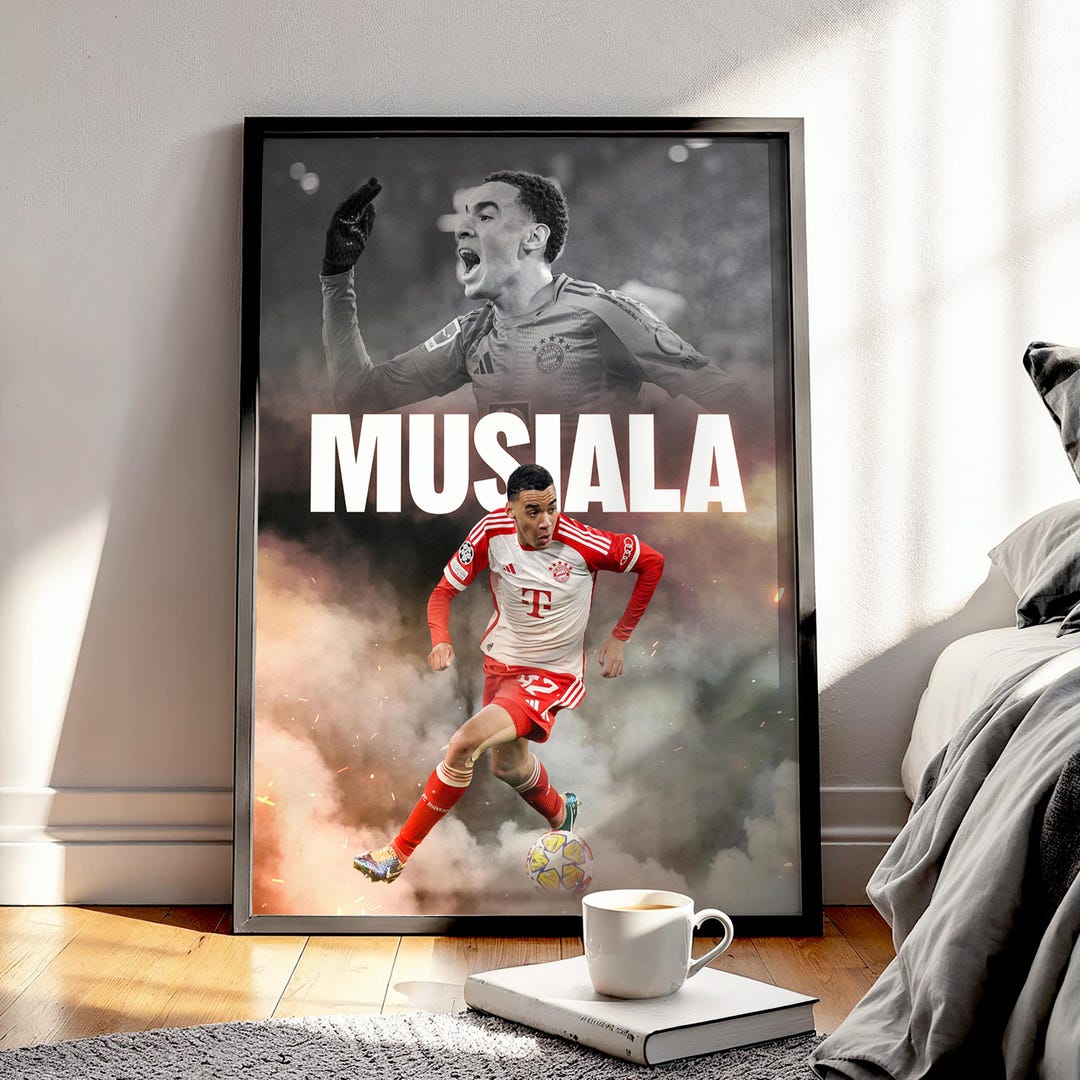 Jamal Musiala Football Poster: Bayern Munich Football Art Print - Etsy