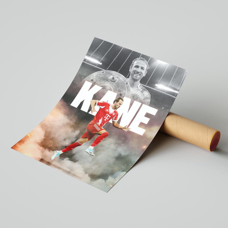 Harry Kane Football Poster: Bayern Munich Football Art Print - Etsy