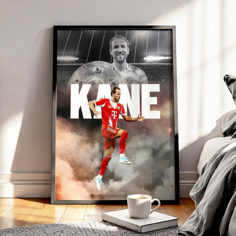 Harry Kane Football Poster: Bayern Munich Football Art Print - Etsy