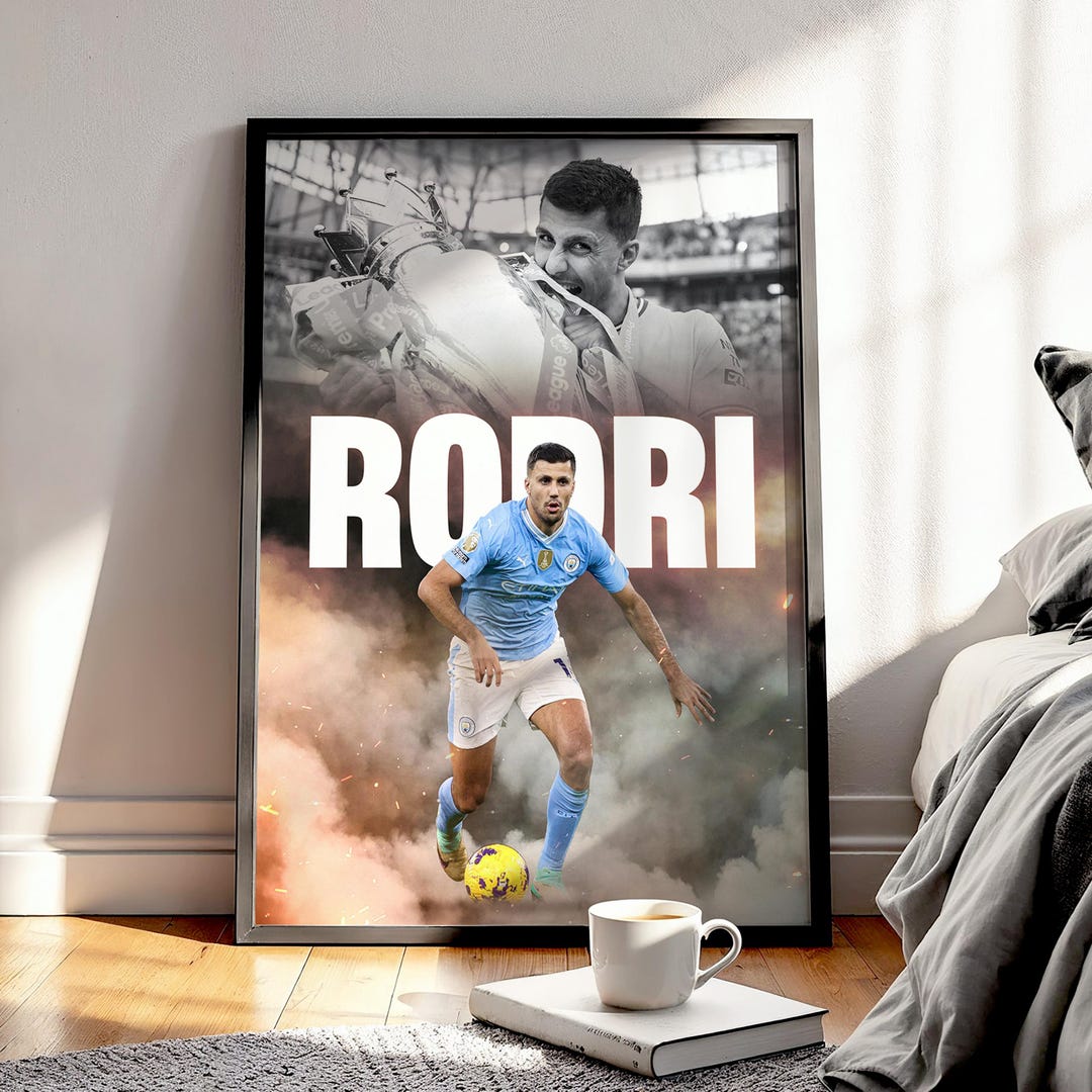 Rodri Football Poster: Manchester City Football Art Print - Etsy
