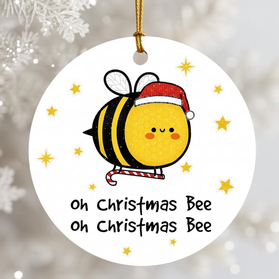 Cute Bee Christmas Ornament Ceramic | Oh Christmas Bee Holiday Decor ...