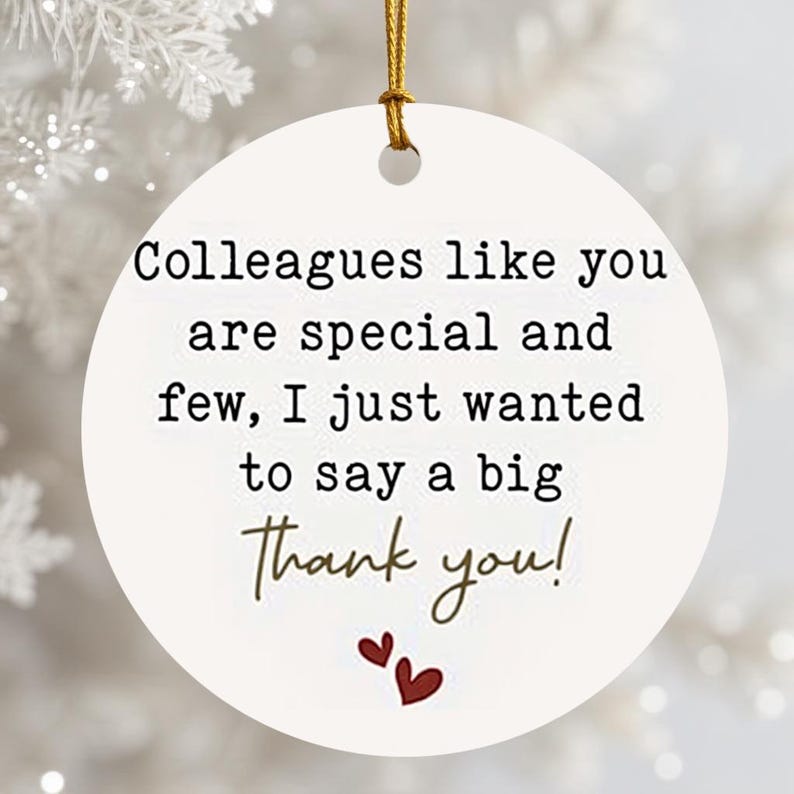 Coworker Thank You Ornament, Ceramic Christmas Colleague Gift, Work ...