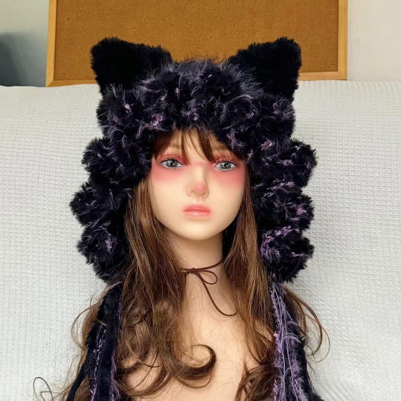 Black Cat Ear Hood Hat - Etsy