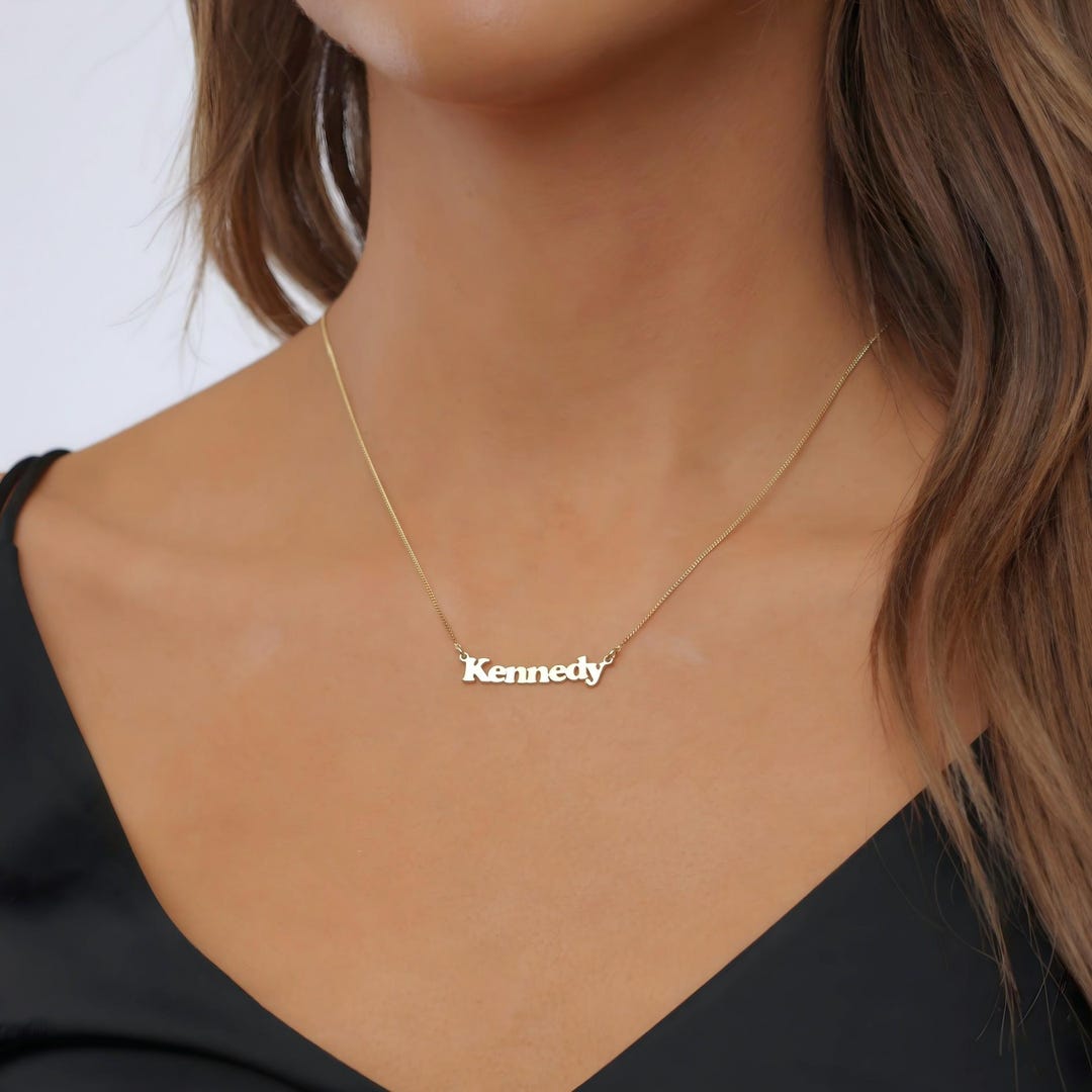 Custom Signature Name Necklace on Curb Chain – Dainty Minimalist Cuban ...