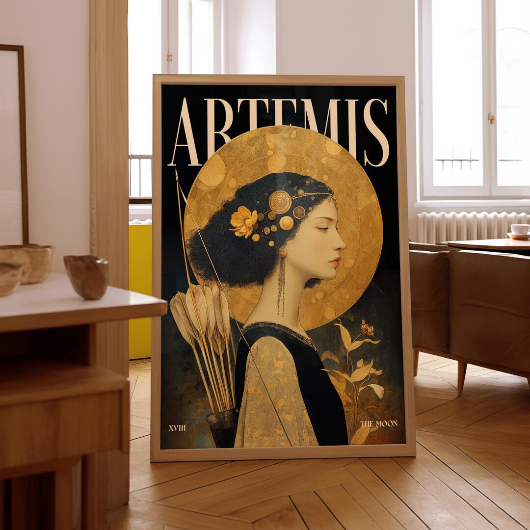 Artemis Greek Goddess Poster, Mythology Wall Art, Art Nouveau Print - Etsy
