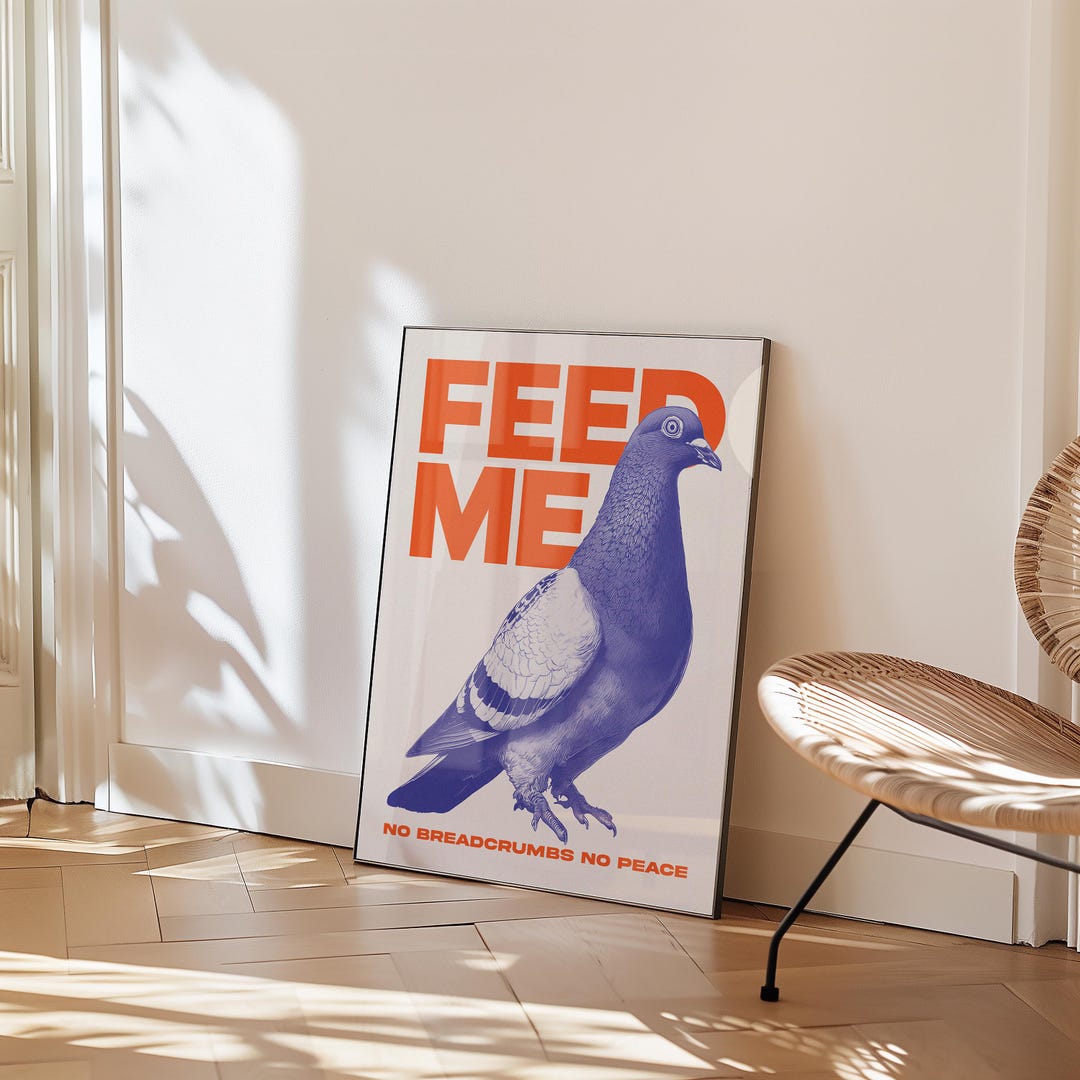 Pigeon Poster, Bird Lover Gifts I Modern Wall Art I Unframed - Etsy
