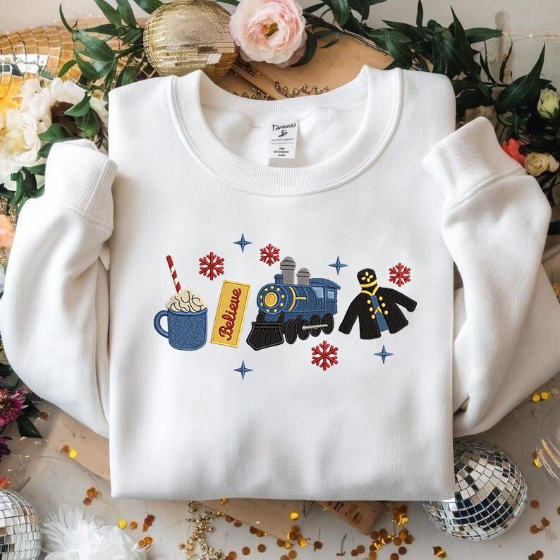 Polar Express Embroidery Design, Christmas Train Embroidery File ...