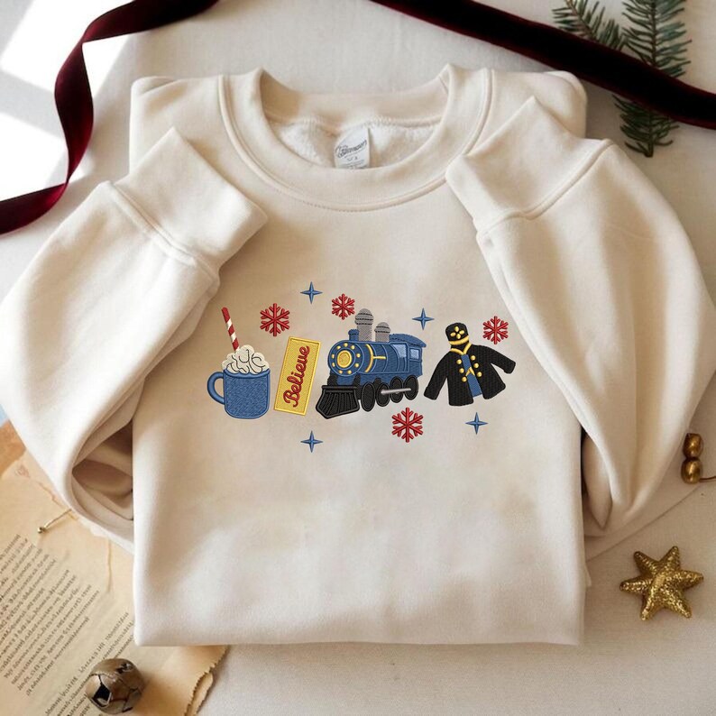 Polar Express Embroidery Design, Christmas Train Embroidery File ...