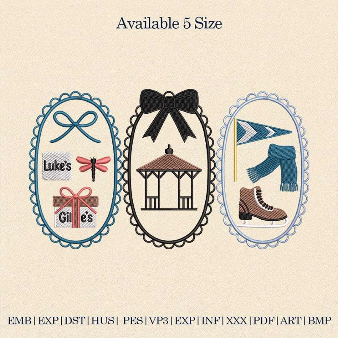 Vintage Oval Frame Embroidery Design Set, Personalized Name Embroidery ...