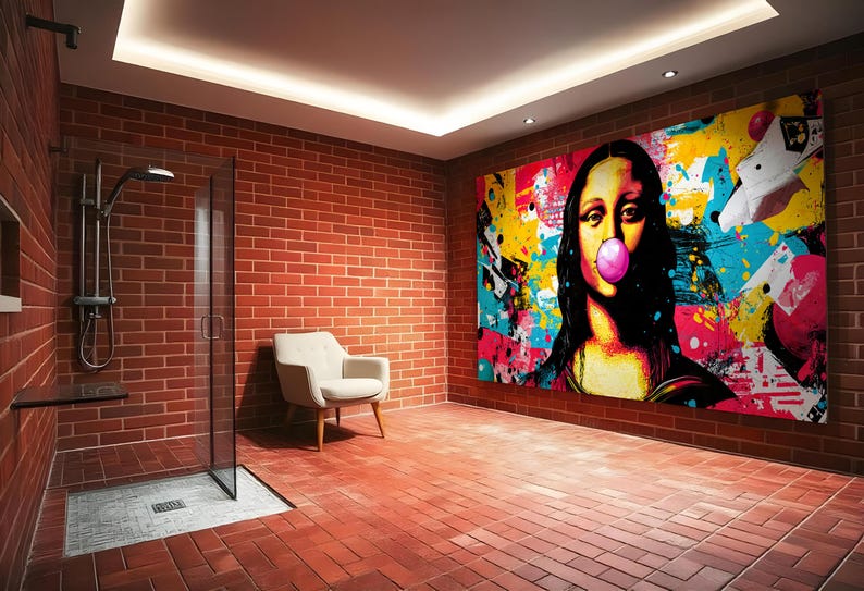 Graffiti Wallpaper Eclectic Mona Lisa Mural Peel Stick Removable Non ...