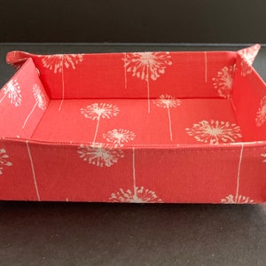 Collapsible Catch-all Fabric Tray - Coral Dandelion - Size Small - Etsy