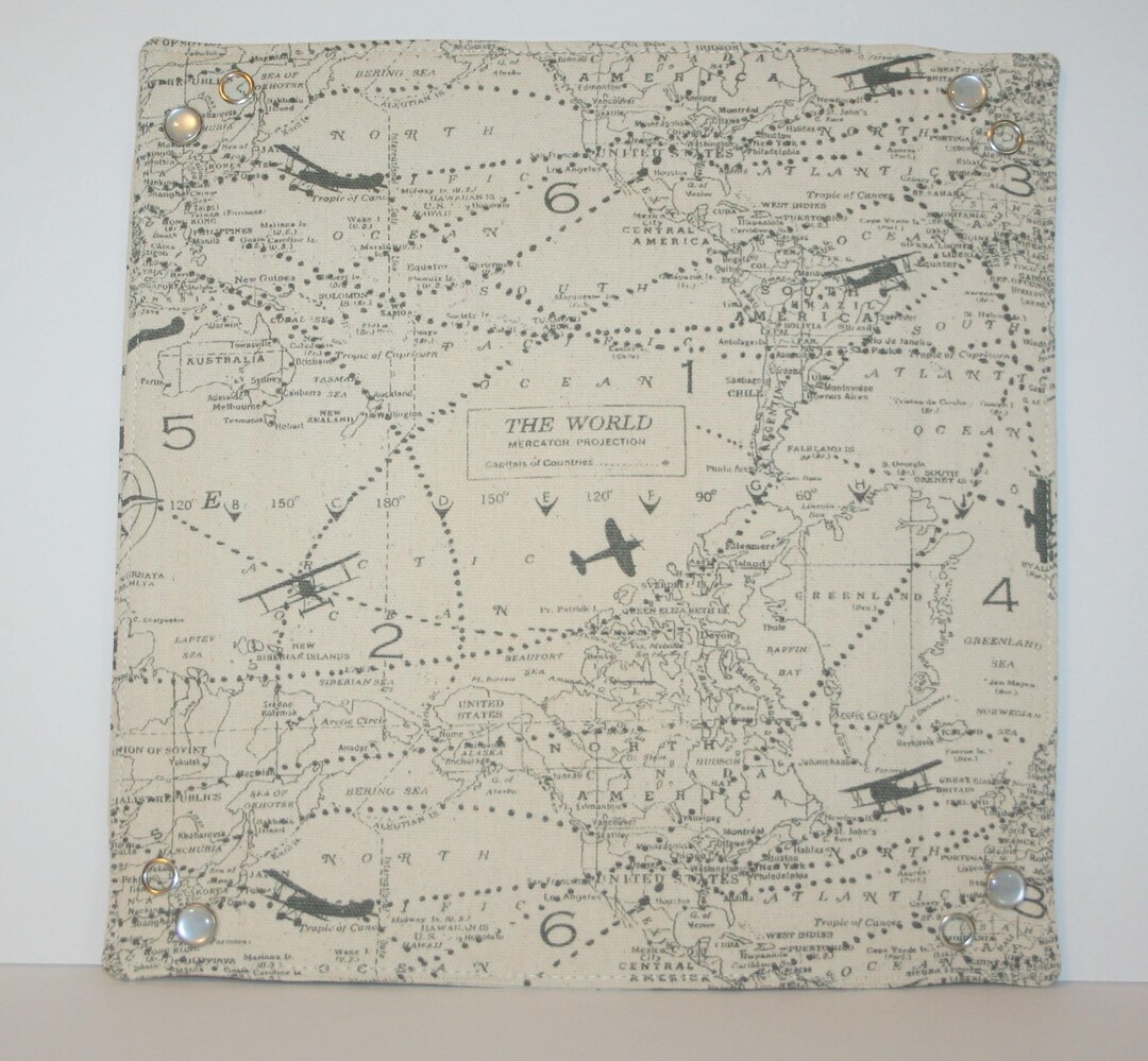 Collapsible Catch-all Fabric Tray - Vintage World Map - Etsy