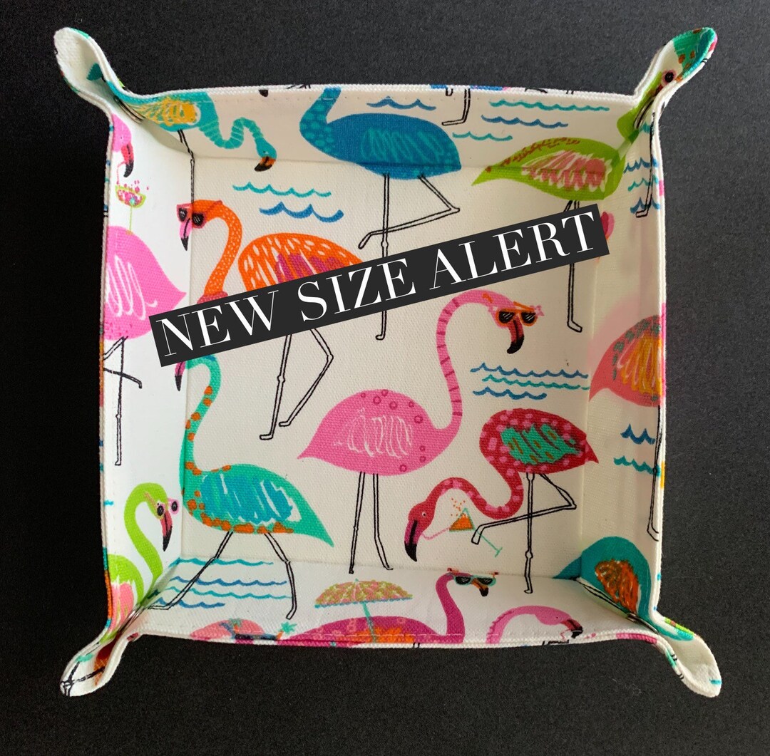 Collapsible Catch-all Fabric Tray - Flamingos-a-go-go - Size Small - Etsy