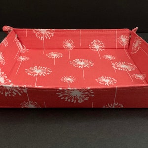 Collapsible Fabric Tray - Coral Dandelion - Etsy