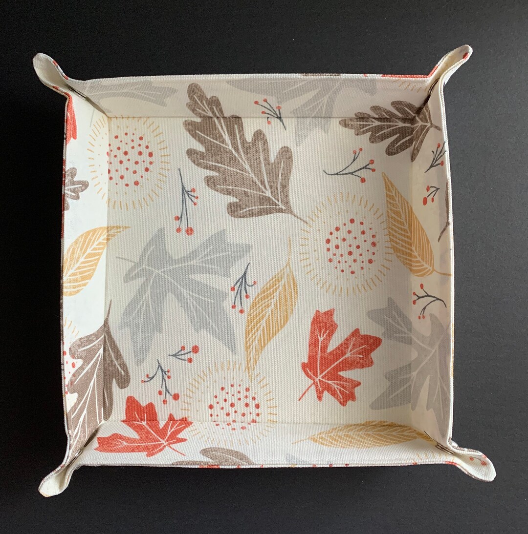 Collapsible Catch-all Fabric Tray - Autumn Leaves - Etsy