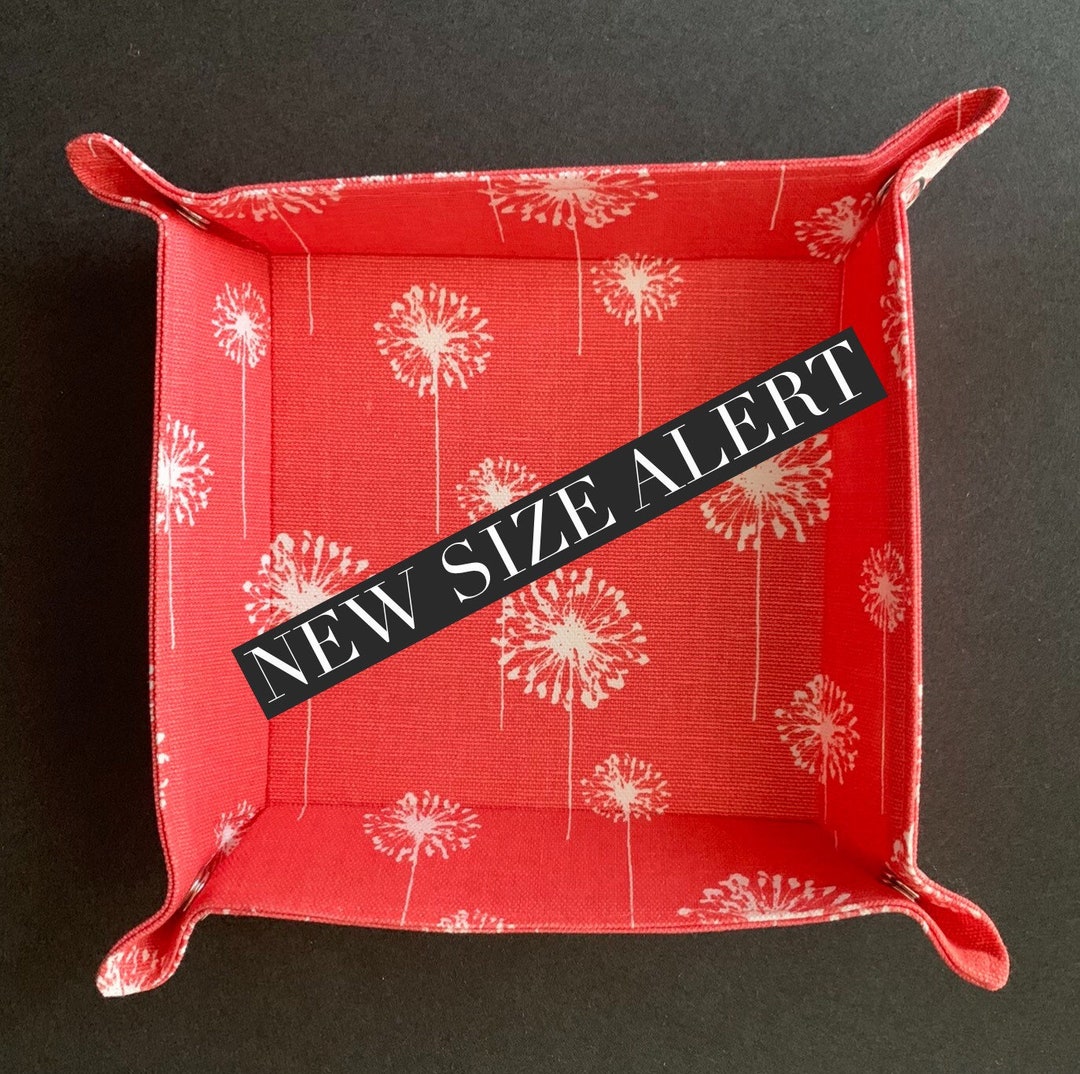 Collapsible Catch-all Fabric Tray - Coral Dandelion - Size Small - Etsy