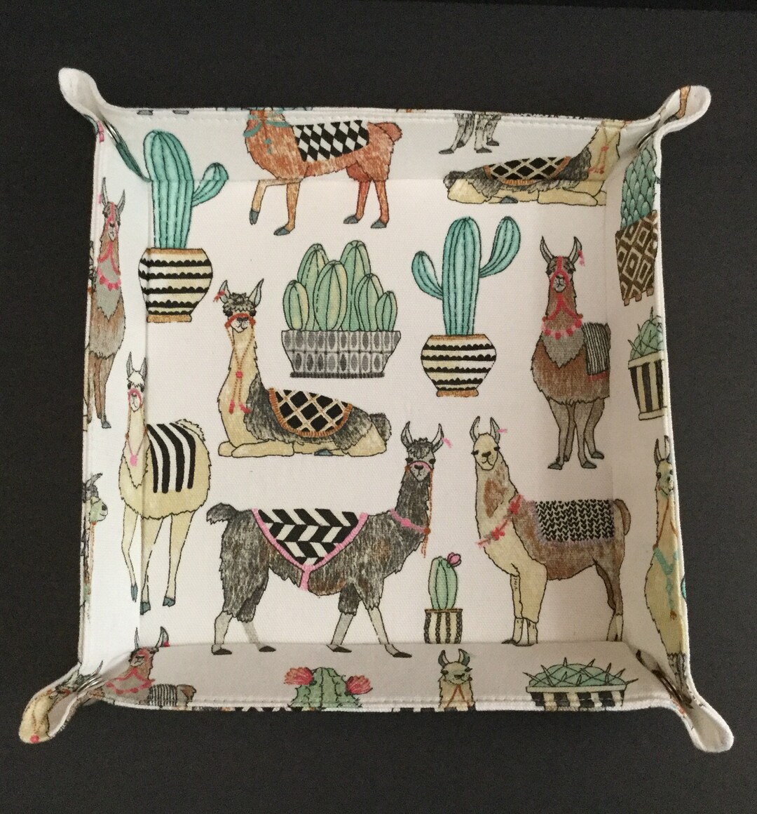 Collapsible Catch-all Fabric Tray - Llamas - Etsy