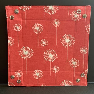 Collapsible Catch-all Fabric Tray - Coral Dandelion - Size Small - Etsy