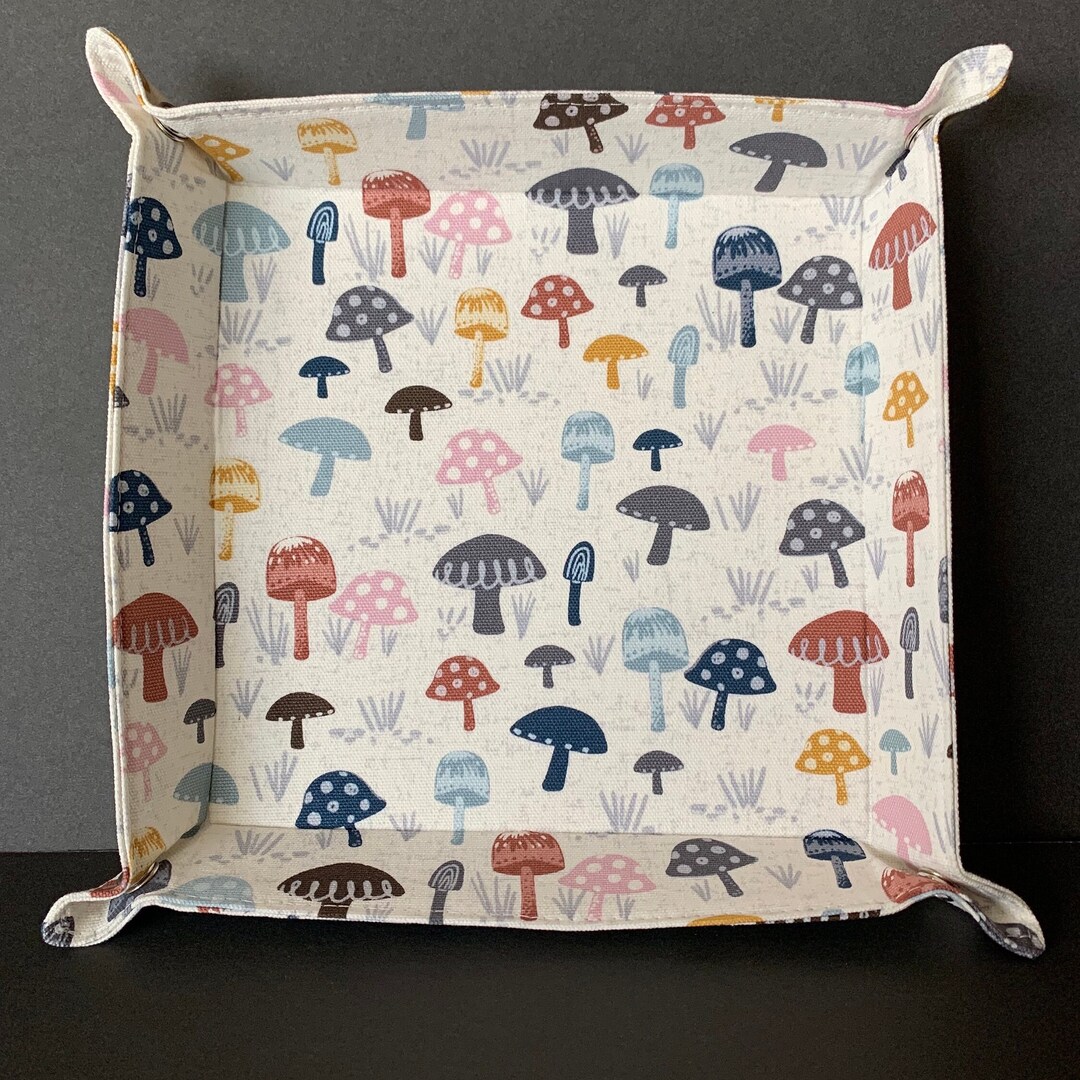 Collapsible Catch-all Fabric Tray - Mushrooms Galore - Etsy