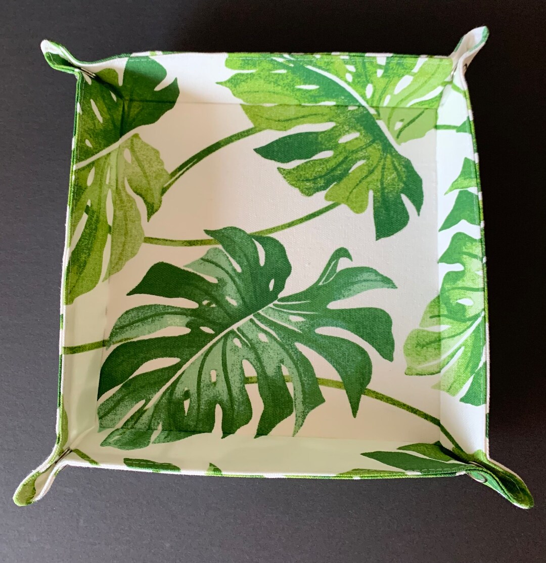 Collapsible Catch-all Fabric Tray - Palm Leaf - Etsy