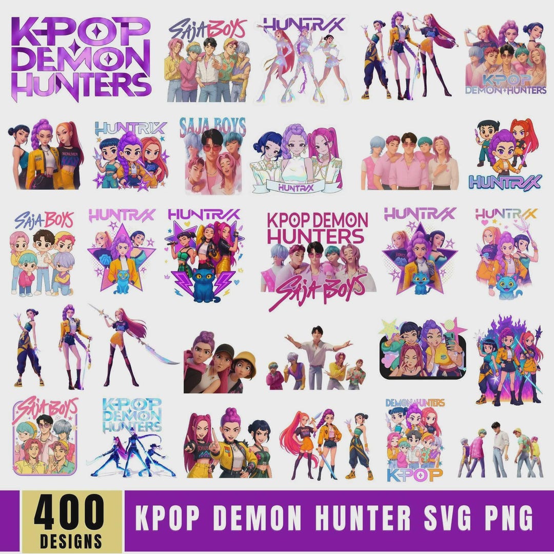 Buy 400 Huntrix Kpop Demon Hunters PNG SVG, Kpop Idol Group Shirt ...