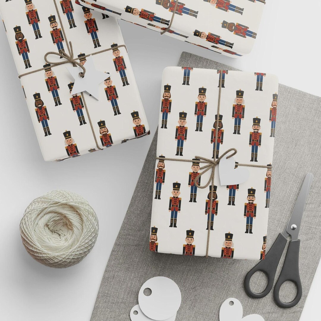 Nutcracker Christmas Wrapping Paper, Classic Holiday Gift Wrap Roll ...