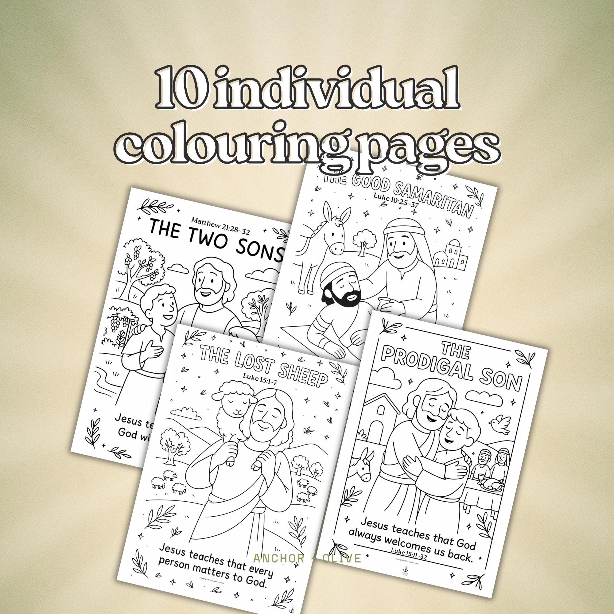 The Parables of Jesus Coloring Book | Christian Kids Printable | Bible ...