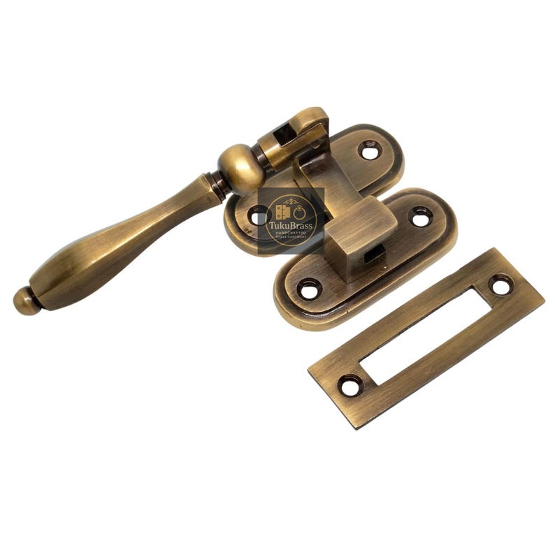 2X 4" Vintage Retro Brass Starfruit Tear Drop Latch, Antique Solid ...