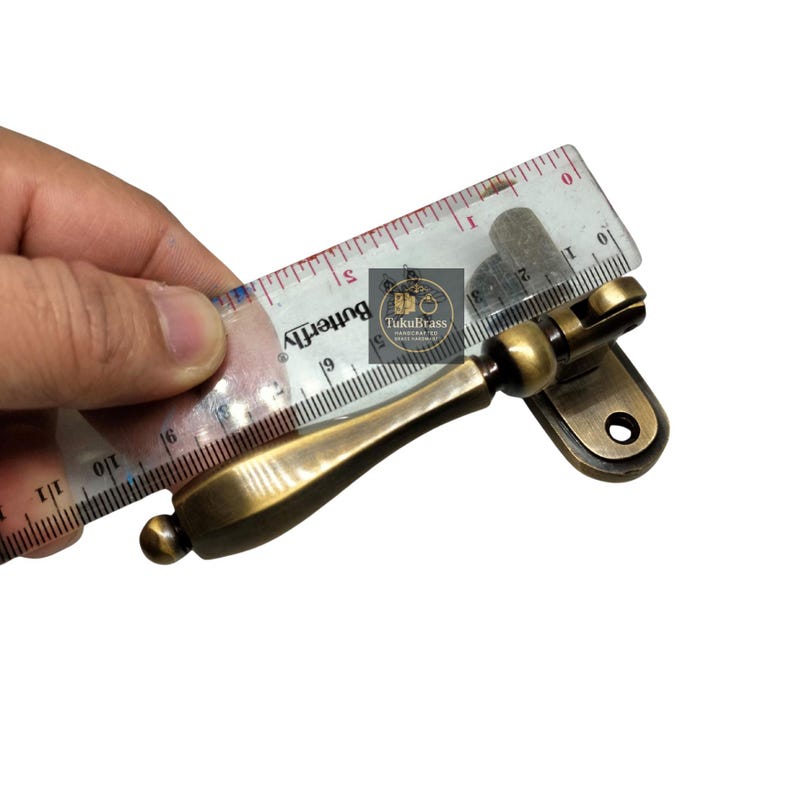 2X 4" Vintage Retro Brass Starfruit Tear Drop Latch, Antique Solid ...