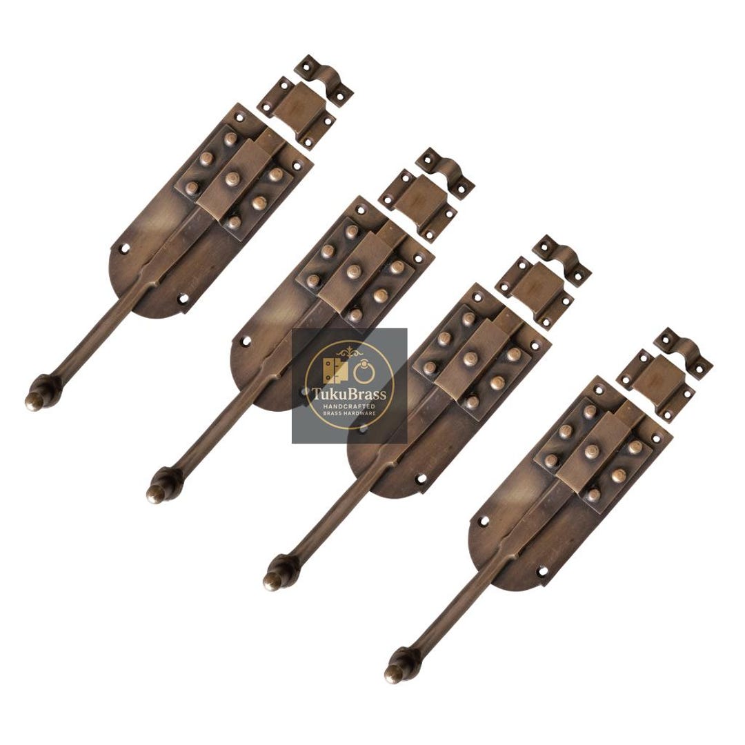 4x 20cm Antique French Brass Flush Slide Bolts for Doors & Furniture ...