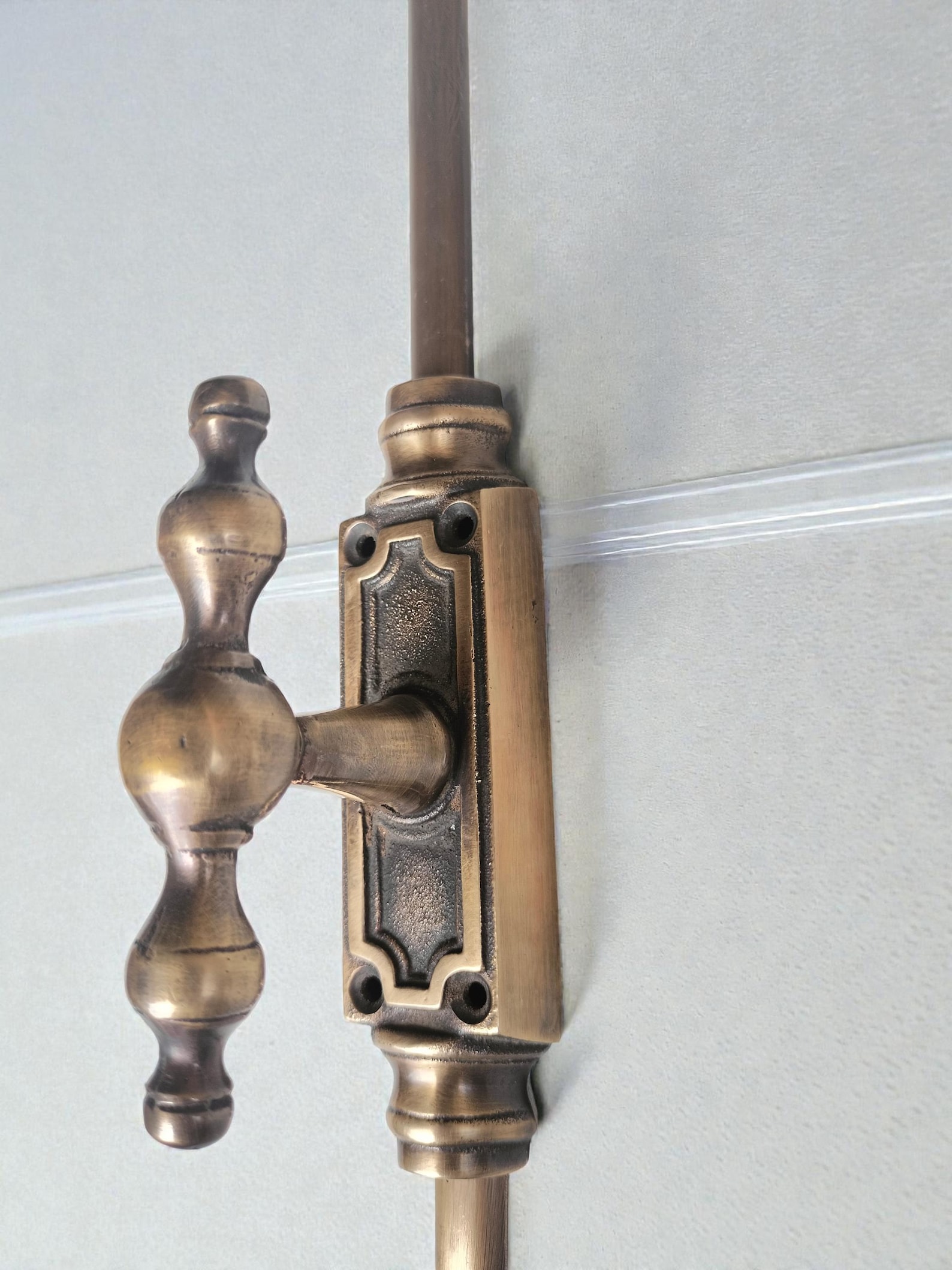 Solid Brass French Cremone Bolt Latch, Black Matte Finish Espagnolette ...