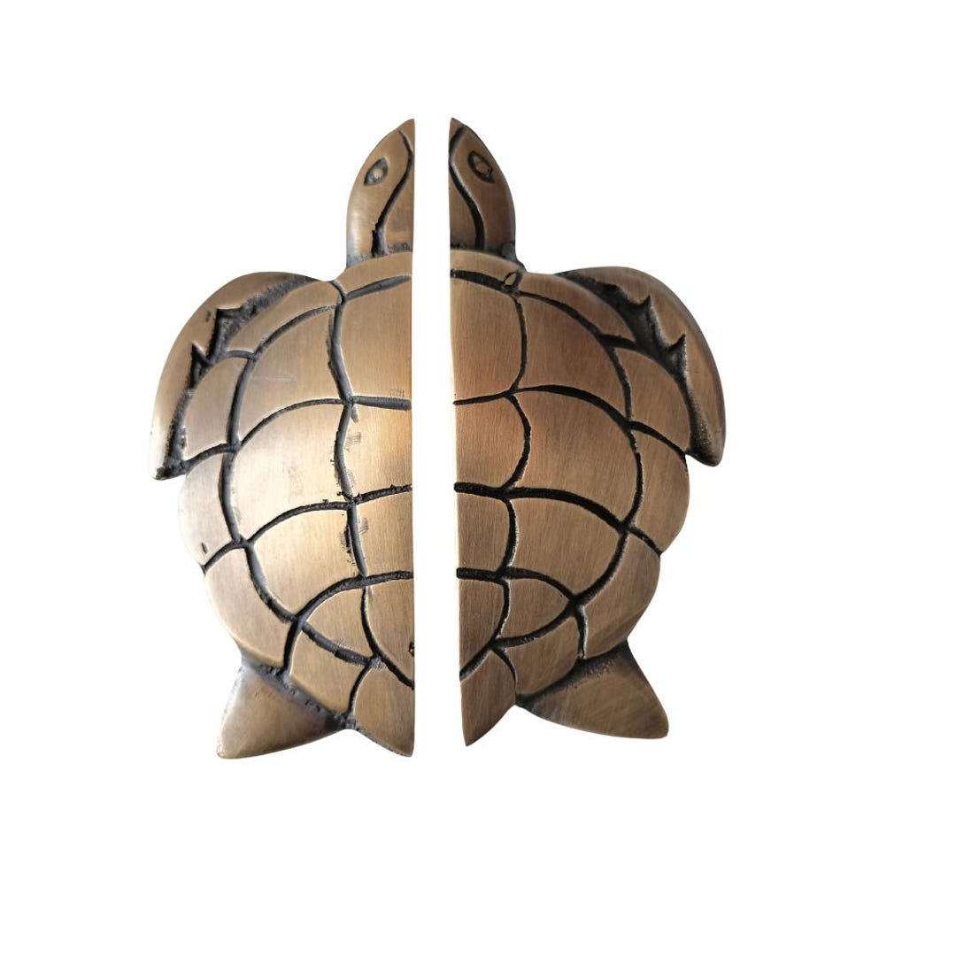 Pair Turtle Solid Brass Kitchen Cabinet Grab Pulls, Door Handle Turtle ...