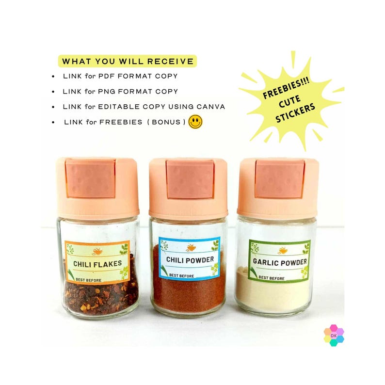 Editable Kitchen Labels | Pantry Sticker Set for Containers & Jars ...