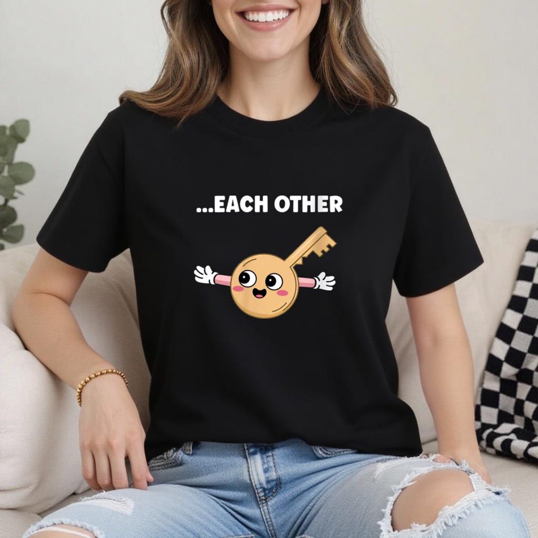 Cute Key Graphic Couples T-shirt, Matching Lock and Key Shirts for ...