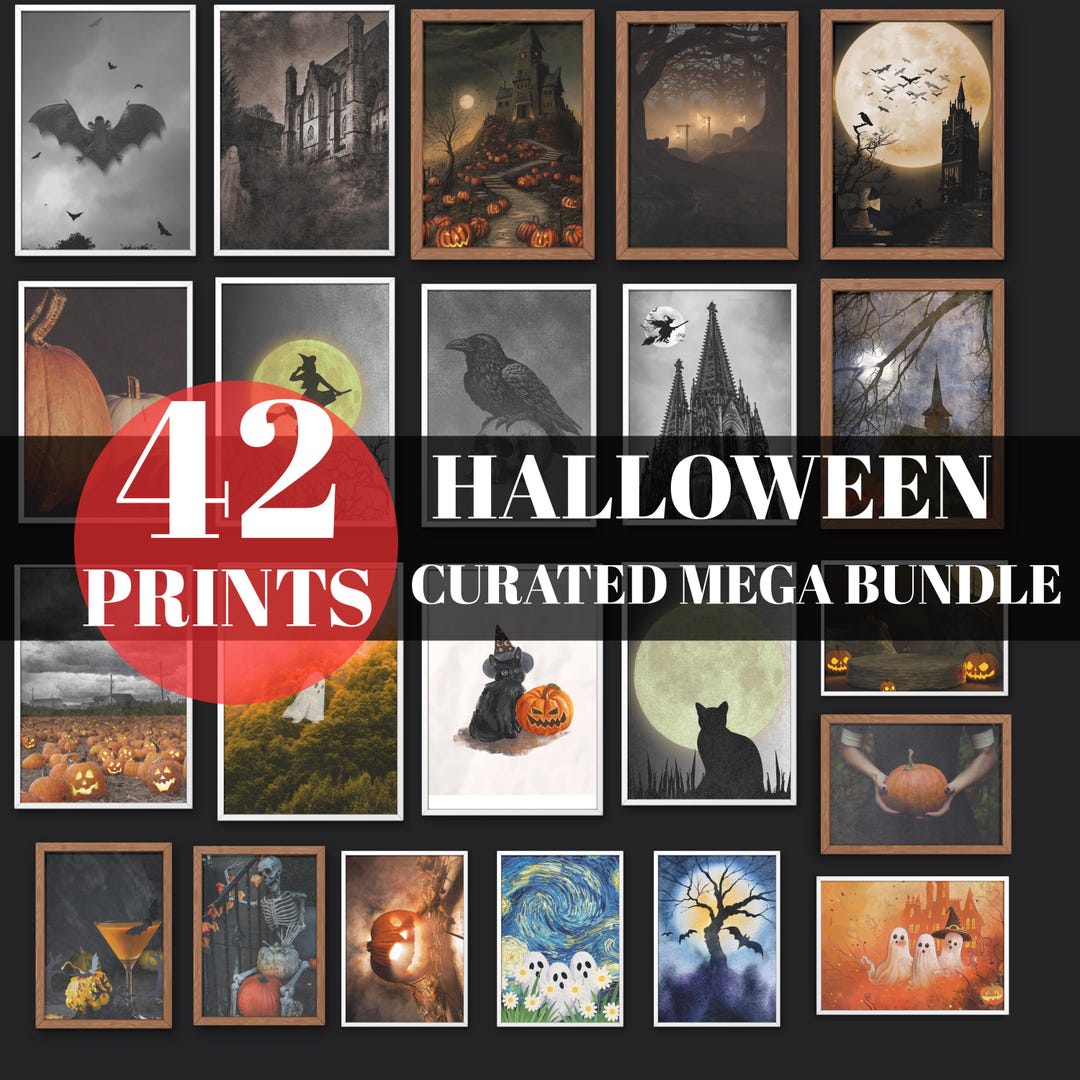 Dark Vintage Halloween Wall Art Bundle | Gothic Posters | Spooky Ghosts ...