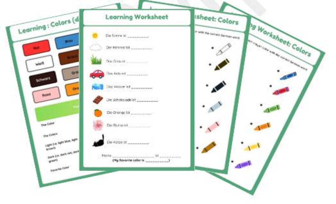 Learn German: Colors (arbeitsblatt „farben Auf Deutsch“ Zum Ausdrucken ...
