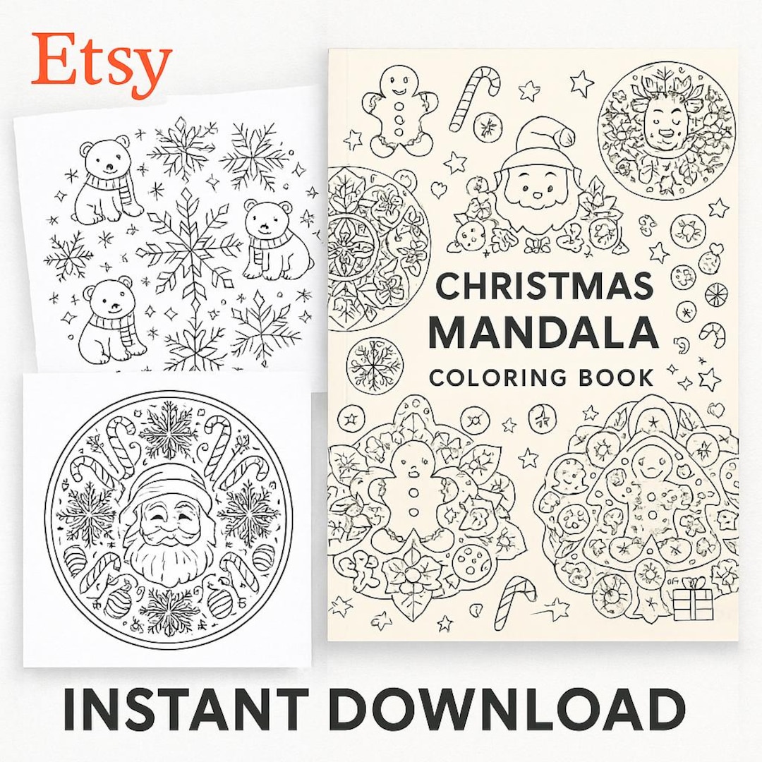 Christmas Mandala Coloring Pages for Kids & Adults | 18 Printable ...