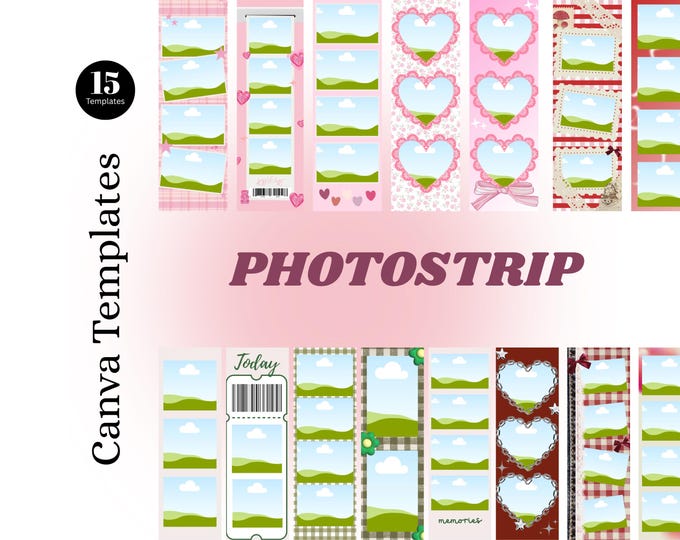 Photo Booth Strip Templates: 15 Designs (digital Download) - Etsy