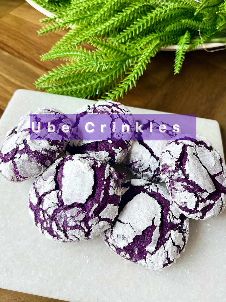Ube Crinkles, 1 Dozen, Ube Cookies,cookies - Etsy