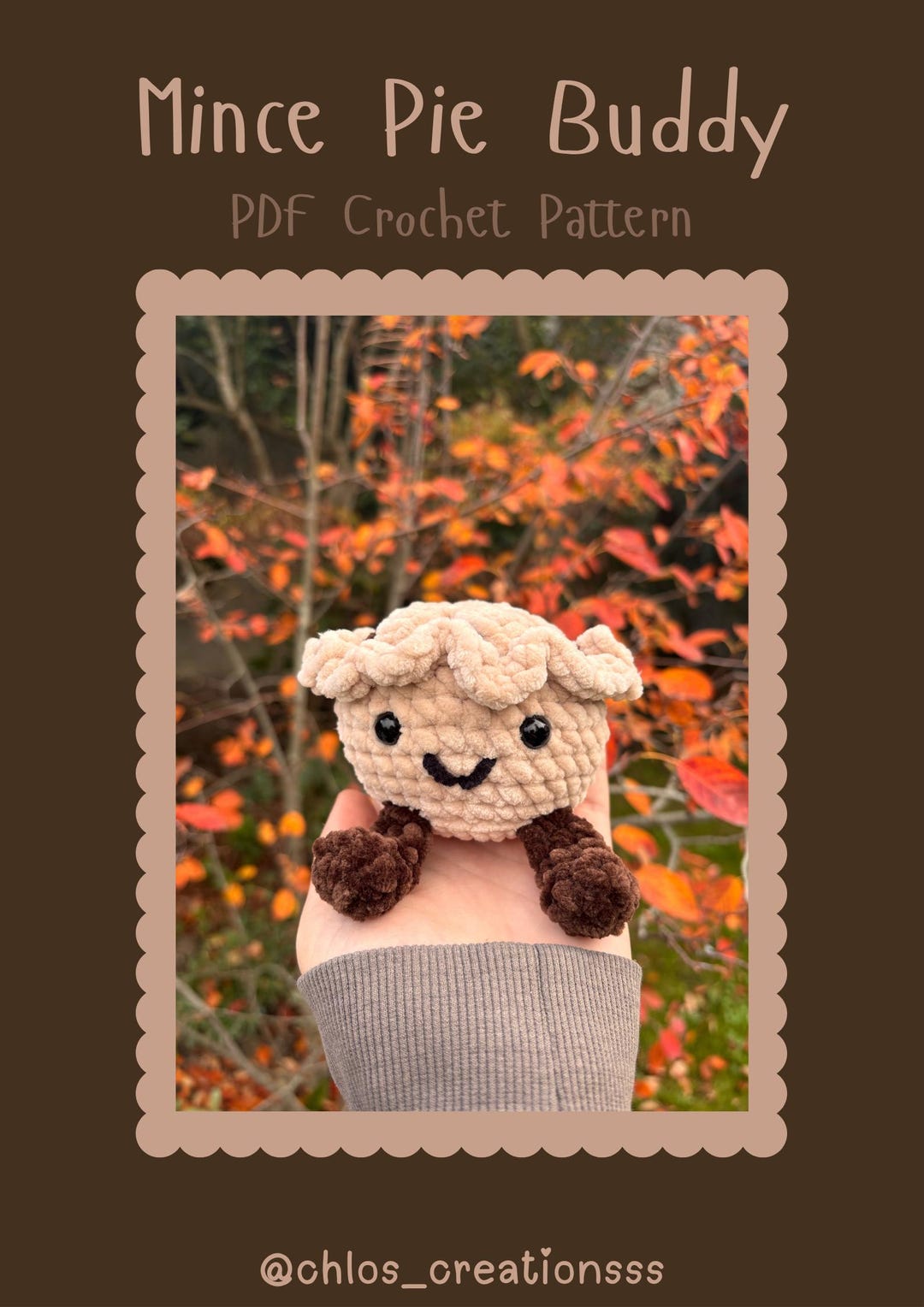 PDF PATTERN Crochet Christmas Mince Pie Buddy - Etsy