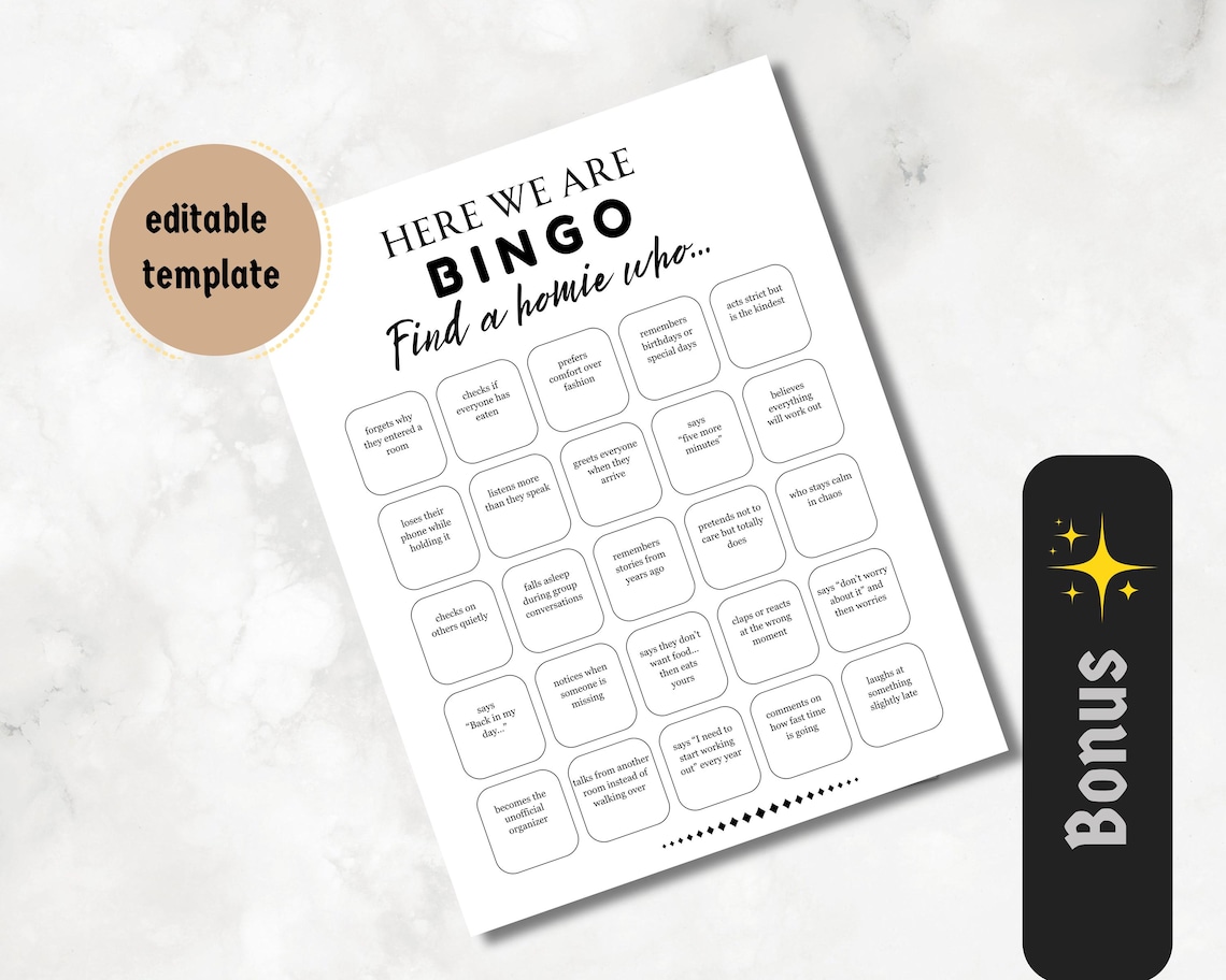 Family Reunion Bingo Card – Icebreaker Find Someone Who...get-to-know ...