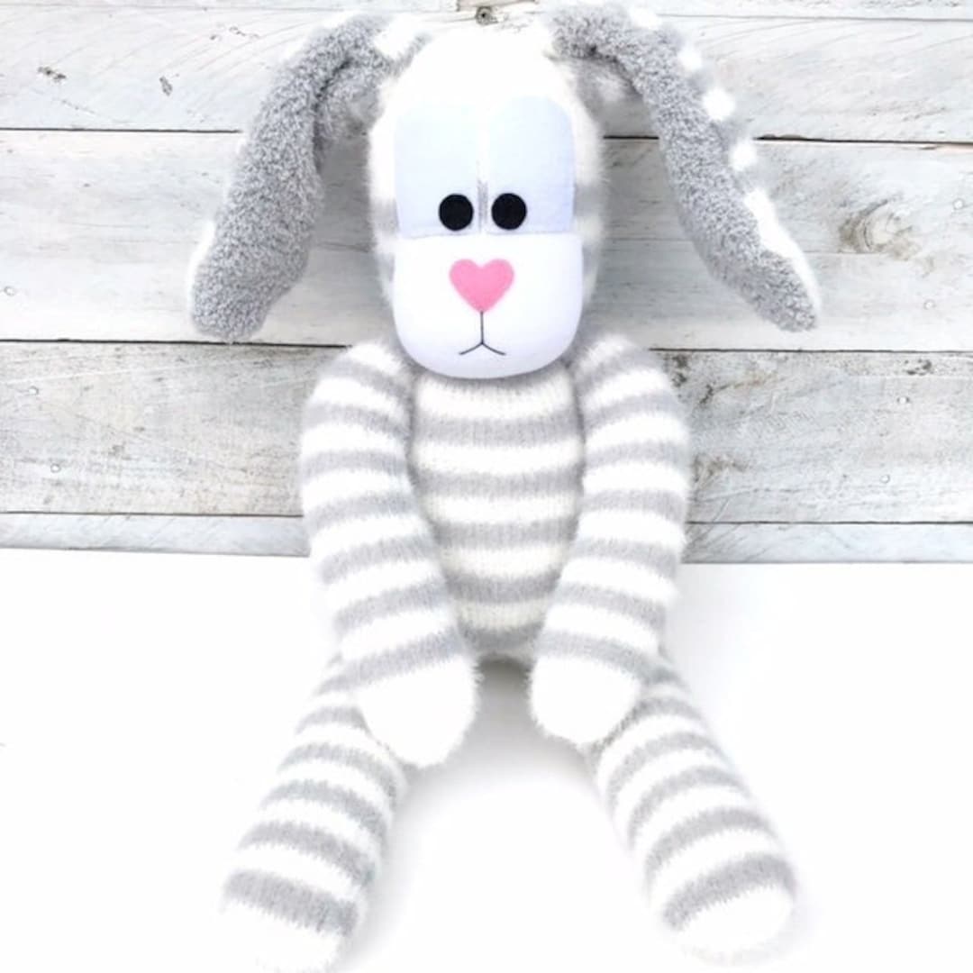 Brady the Sock Bunny bunny Soft Toy, Softie, Sock Softie, Sock Monkey ...