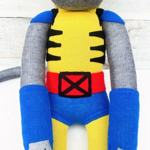 Logan the Sock Monkey superhero, Soft Toy, Softie, Sock Softie ...