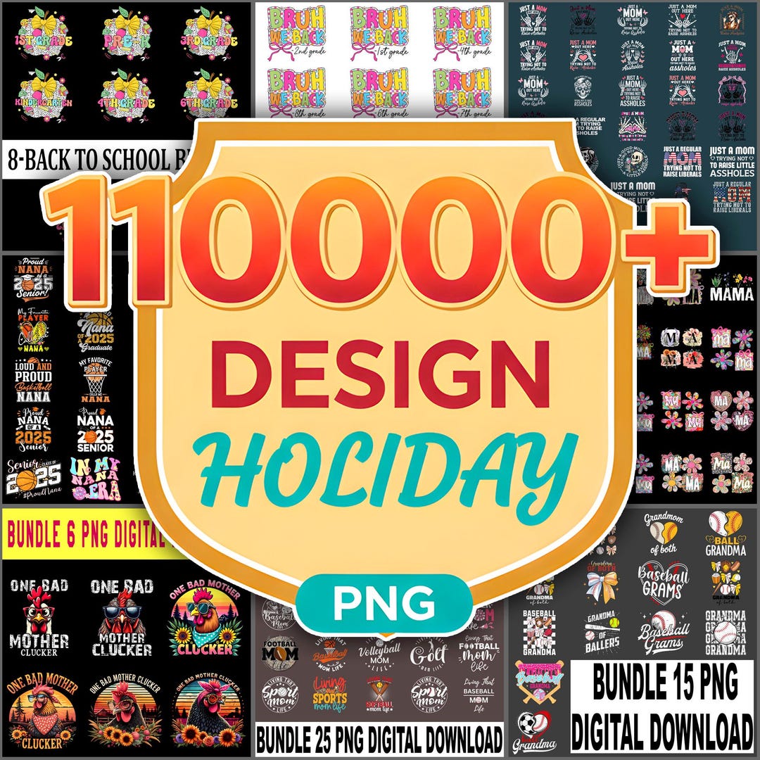110000+ Holiday Quote PNG Mega Bundle – Funny Sayings, Typography Word ...