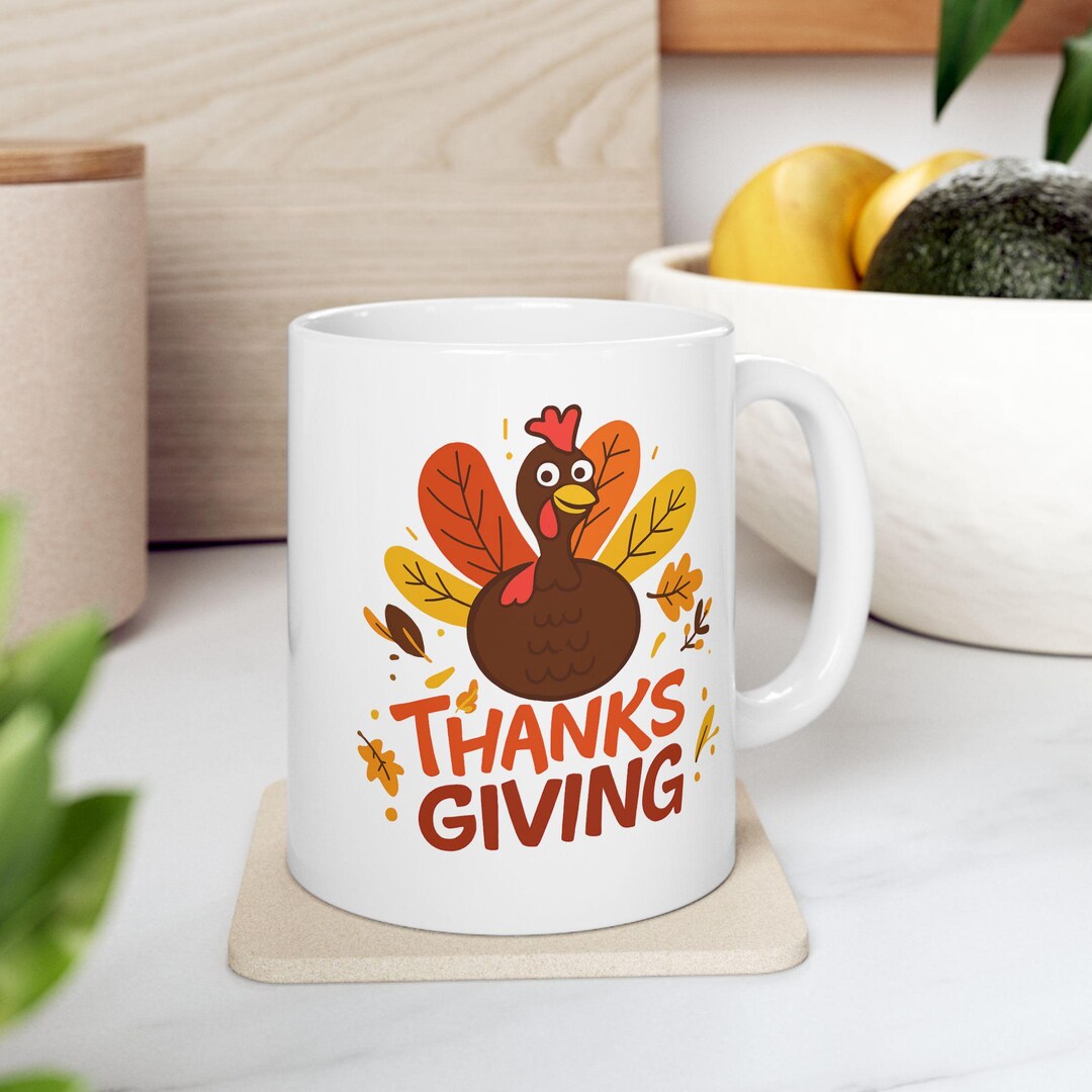Thanksgiving Turkey Mug - Cute Fall Coffee Cup, Funny Turkey Day Gift ...