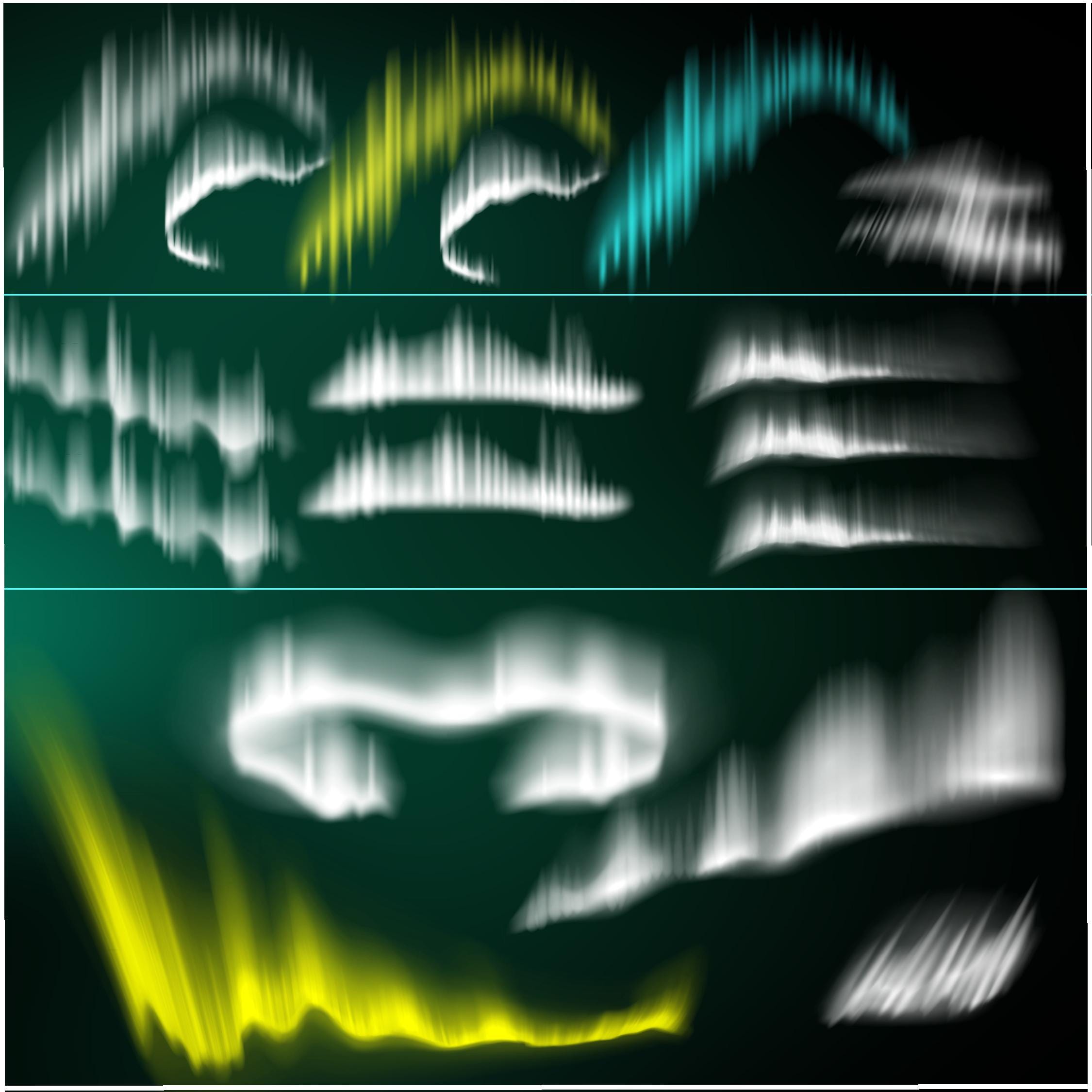 Aurora Borealis Brushes | Procreate & Photoshop Stamps (digital) - Etsy