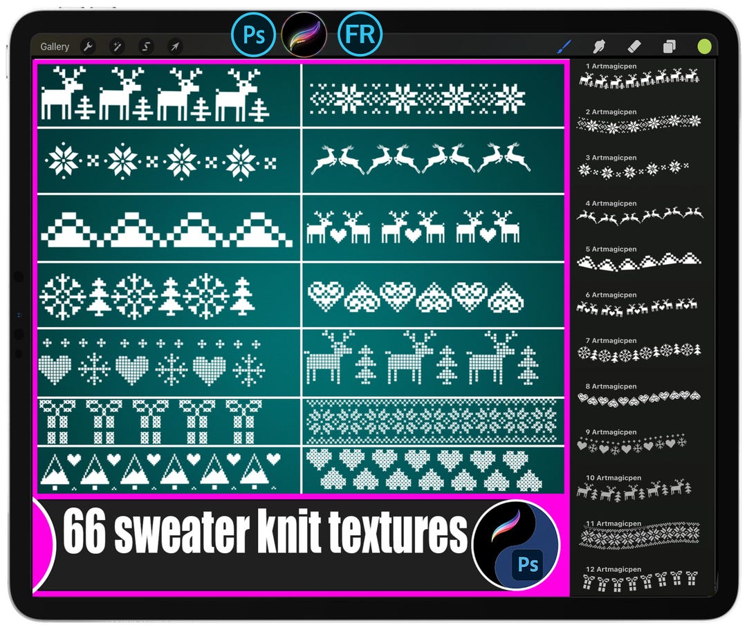 Sweater Knit Texture Brushes | Procreate & Photoshop Stamps - Etsy