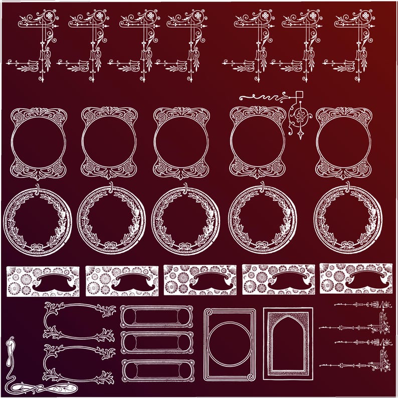 Medieval Retro Style Stamps for Procreate & Photoshop | Vintage Corner ...